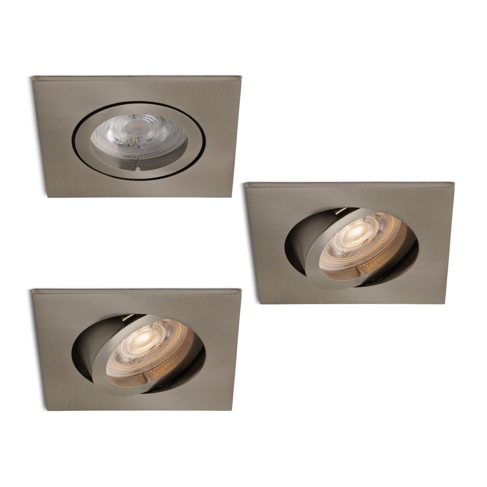 Komplettes Set LED-Spot Felice Edelstahl mit GU10 Spots 4.2 Watt ...