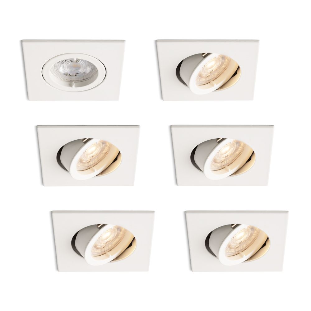 Komplettes Set LED-Spot Felice Weiß mit GU10 Spots 4.2 Watt dimmbar ...